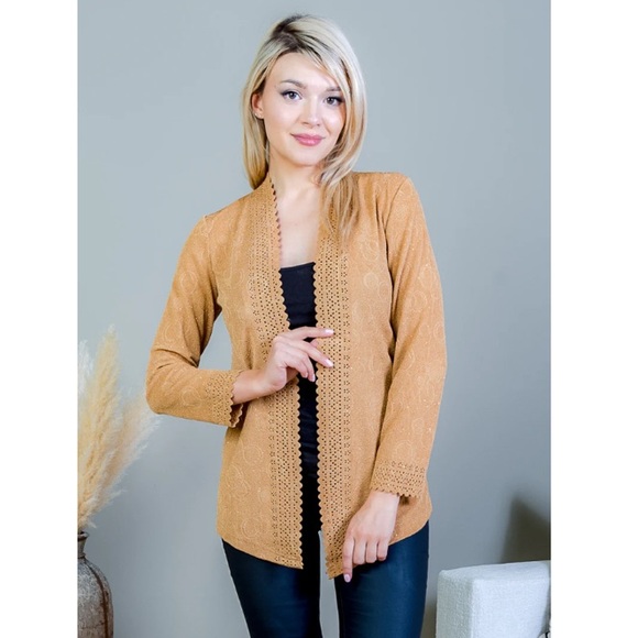 CindyS | Tops | New Womens Stylish 3d Embroidery Long Sleeve Open Front ...